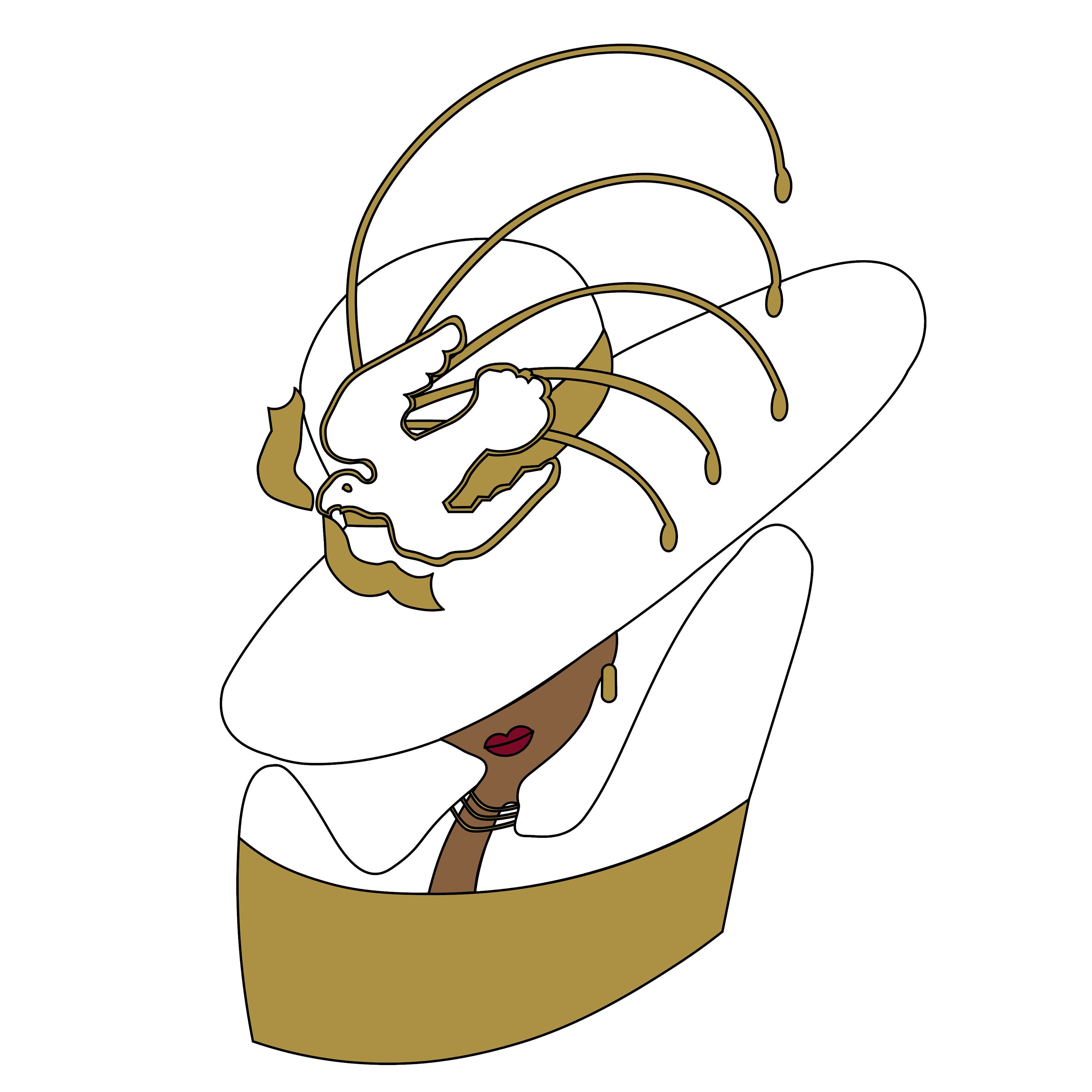 PHA Lady in White Golden Circle Silhouette and Cricut Cut - Etsy