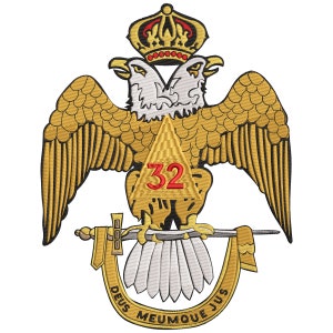 32 Degree Mason With Crown- Digital Machine Embroidery Design 4x5, 5x6 ...