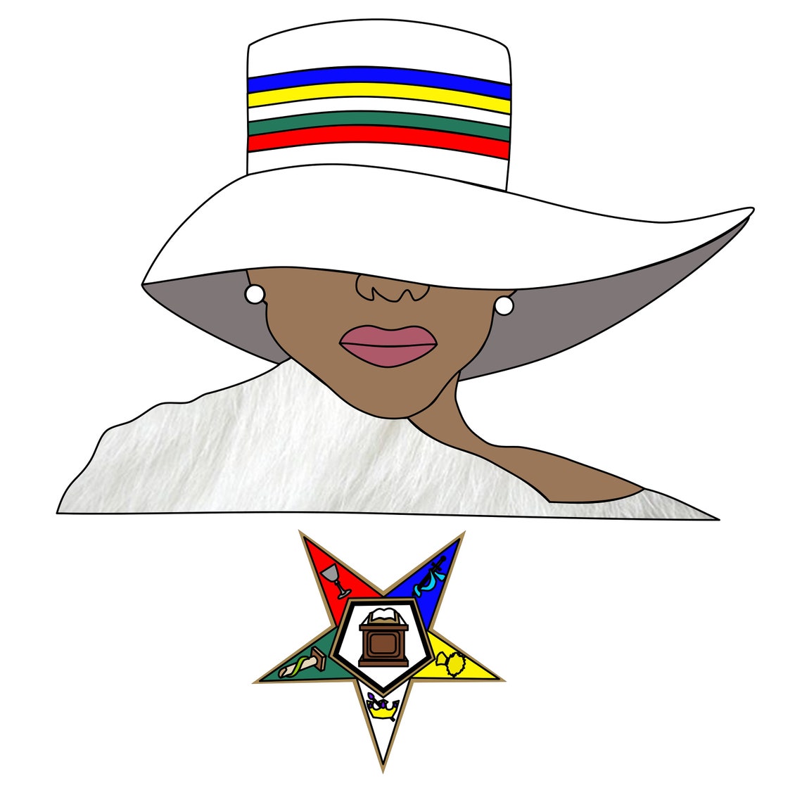 OES Lady in White Hat Silhouette & Cricut Cut Files Jpeg | Etsy Canada