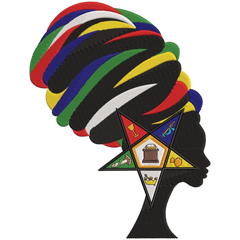 OES Painted Hair Wrap Lady Digital Machine Embroidery Design | Etsy