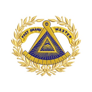 Past Grand Master Badge- Digital Machine Embroidery Design - 4x4, 5x5 ...