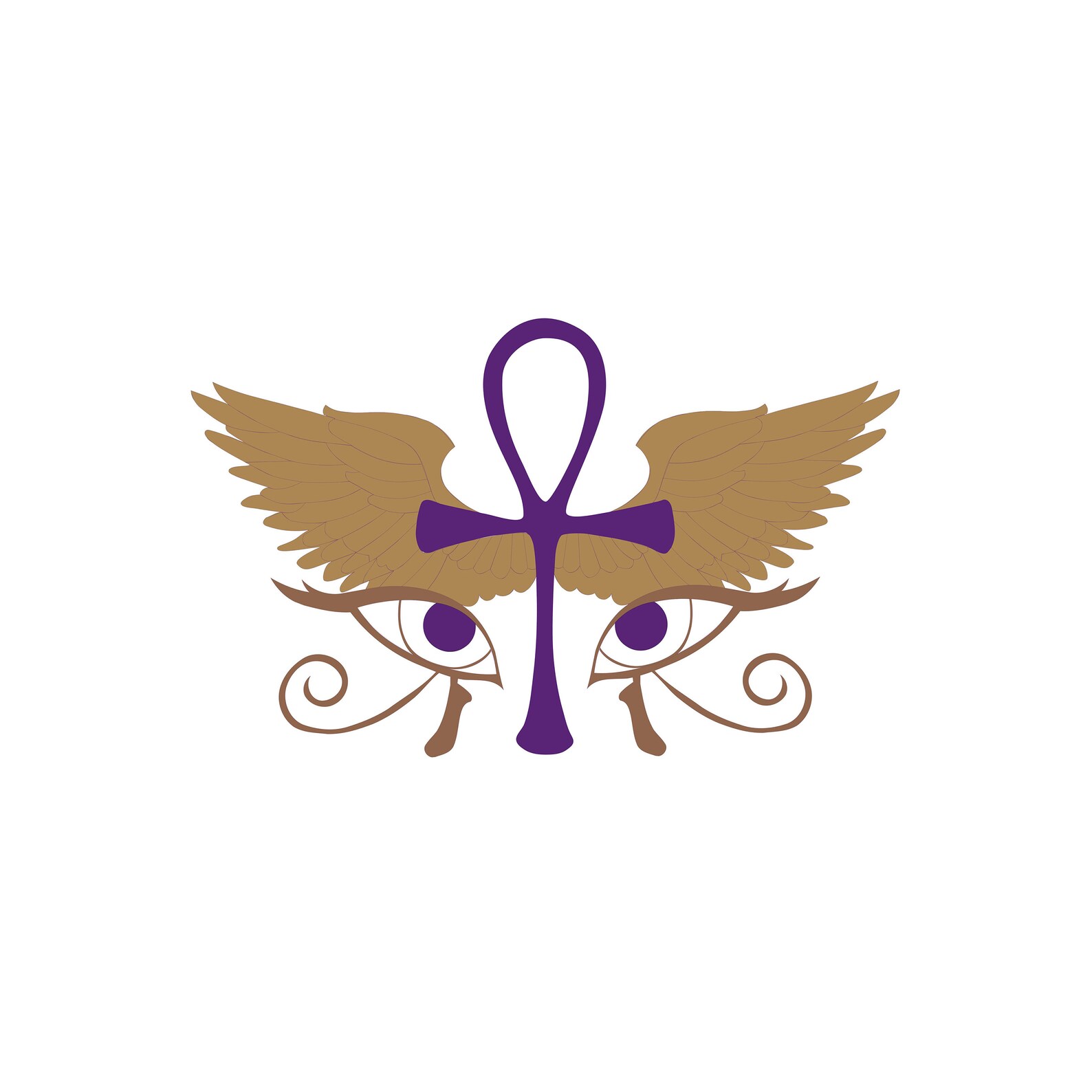 Winged Ankh With Eyes Silhouette and Cricut Cut Files Jpeg - Etsy