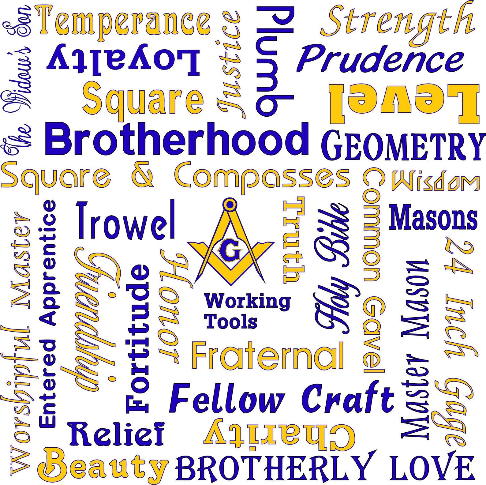 Masonic Word Square Silhouette & Cricut Cut Files Jpeg - Etsy
