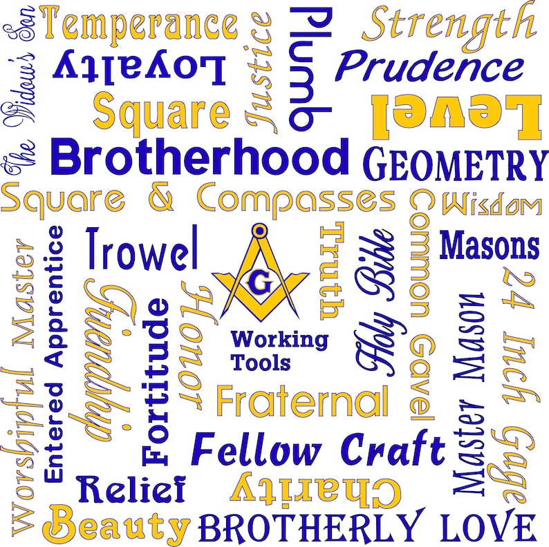 Masonic Word Square Silhouette & Cricut Cut Files Jpeg - Etsy