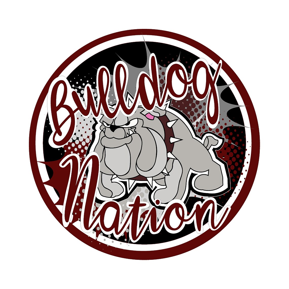 Bulldog Nation Badge- Silhouette & Cricut Cut Files - Jpeg, Svg, Eps ...