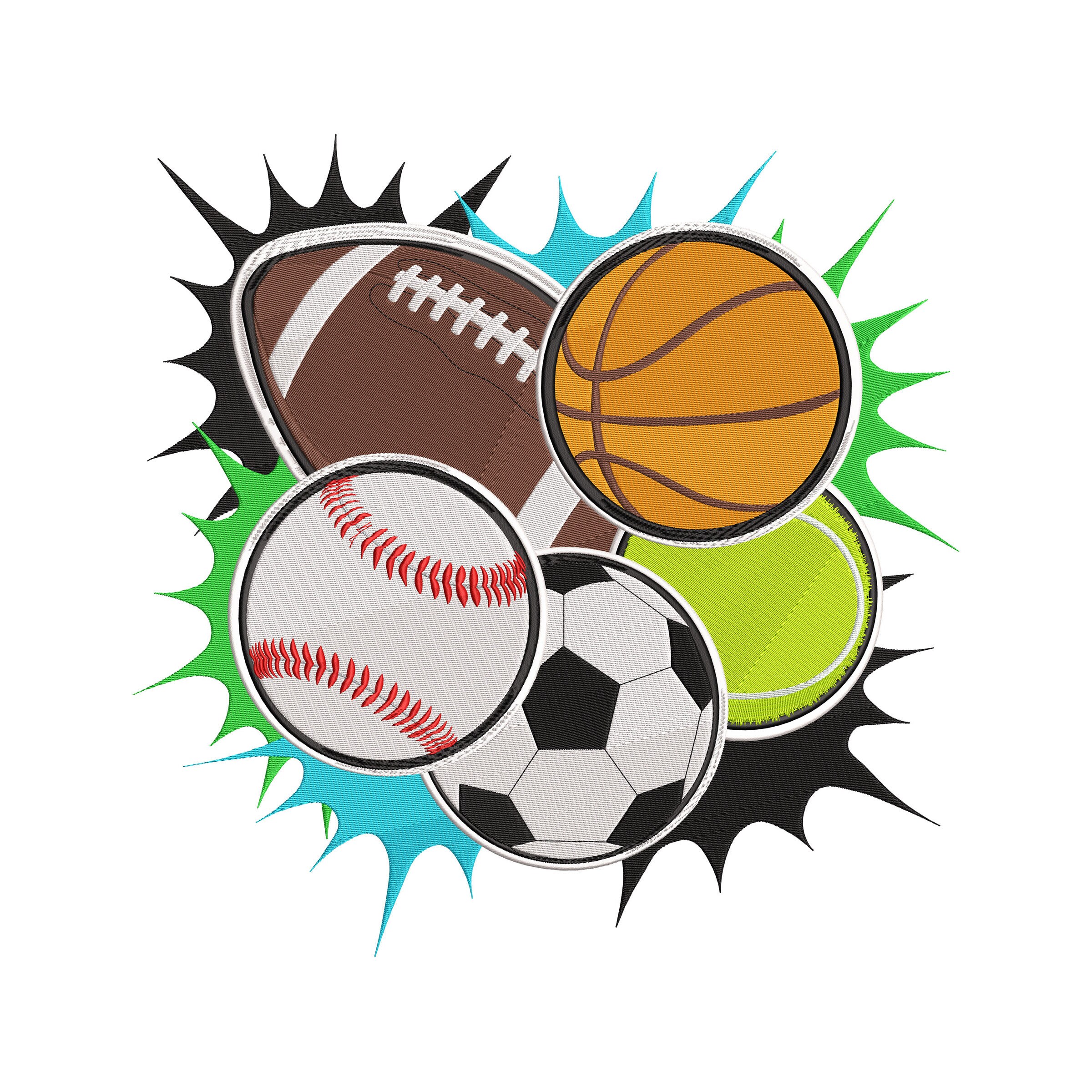 Sports Gear Collection Digital Embroidery Design 4x4 5x5 - Etsy