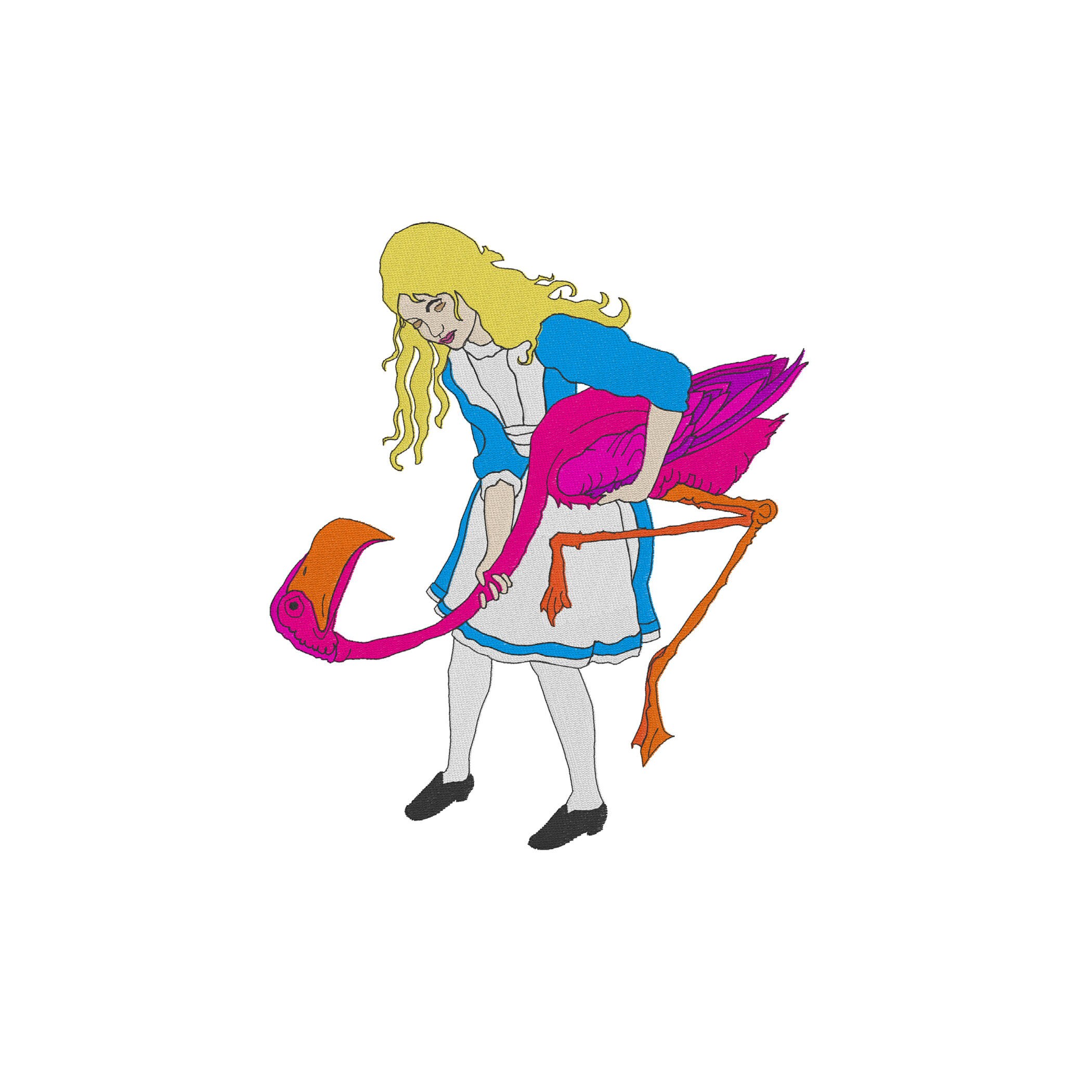 Alice Playing Croquet - Embroidery Design - Alice in Wonderland - 4x4 ...