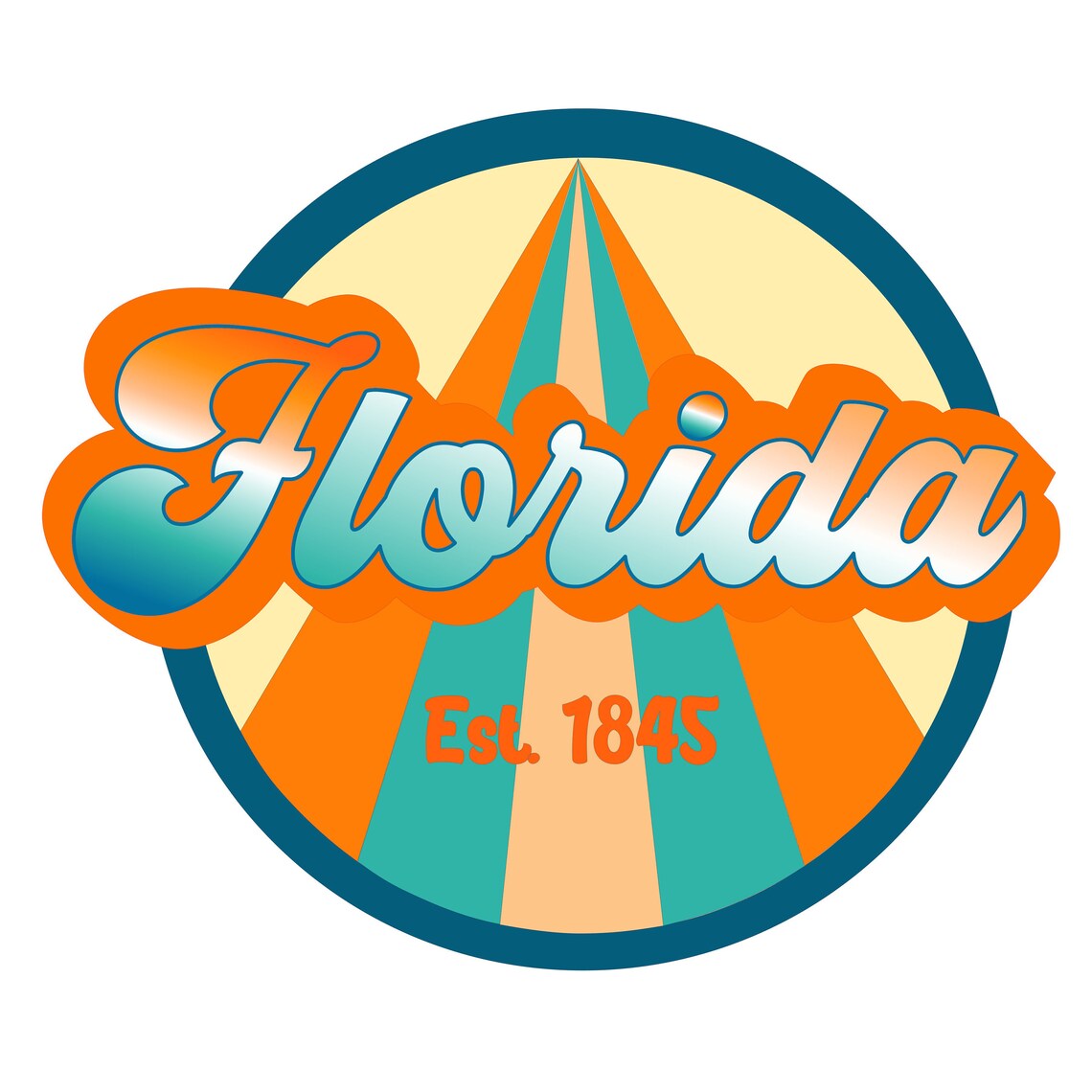 Florida Circle Design Silhouette and Cricut Cut Files - Etsy