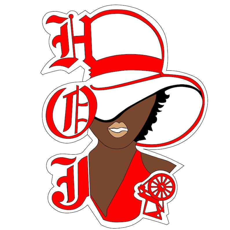 HOJ Lady in White Hat Silhouette and Cricut Cut Files | Etsy