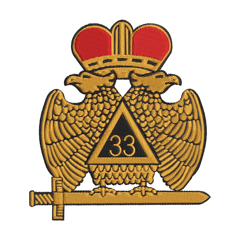 33 Degree Mason Golden Eagle - Digital Machine Embroidery Design 4x4 ...