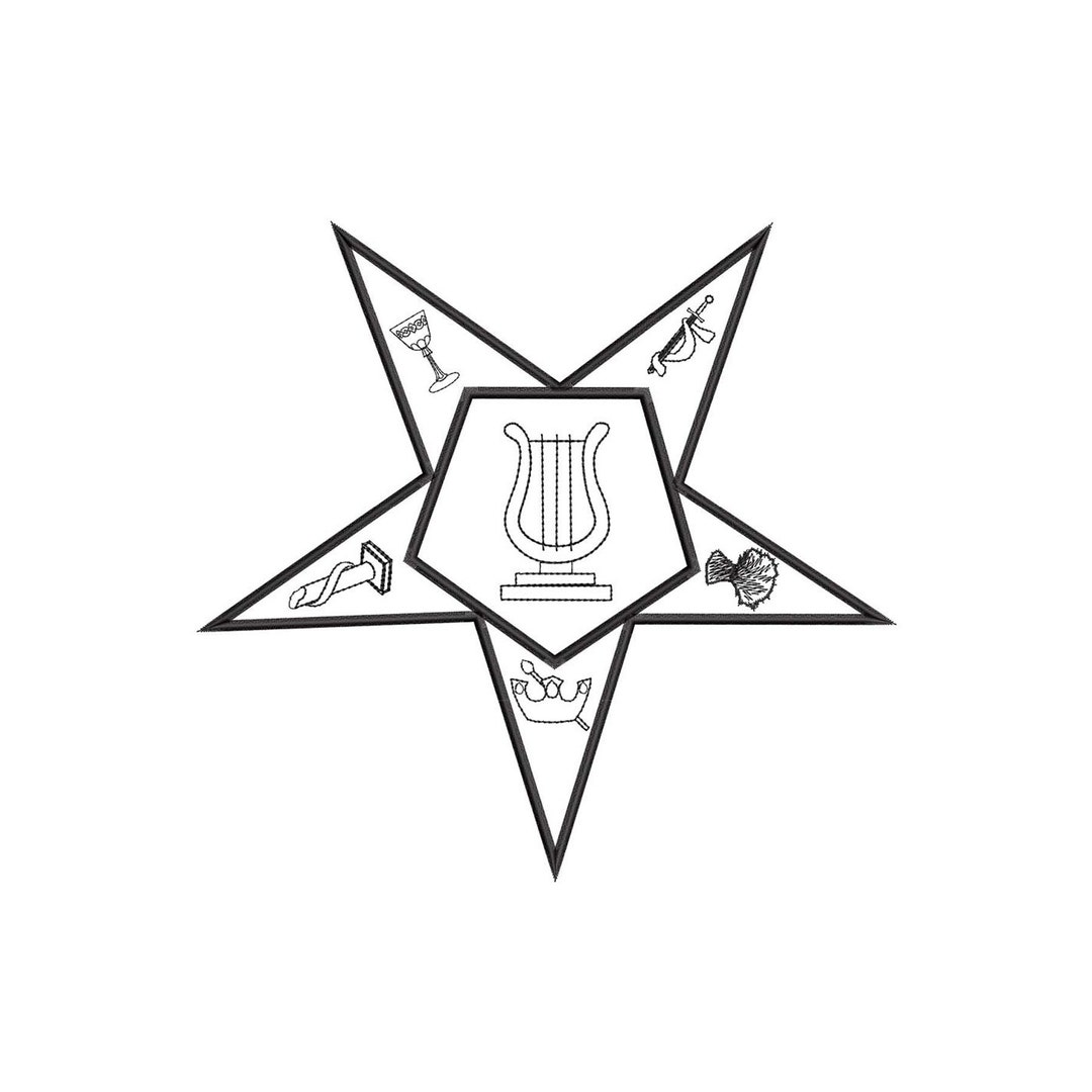 OES Organist Badge in Blackwork - Officer Designs -embroidery Design ...