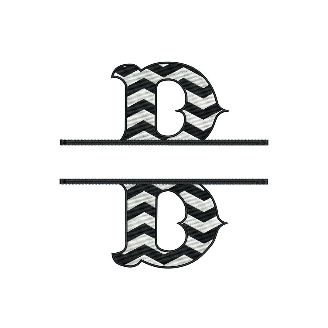 Chevron Monogram B - Embroidery Design - 3x3, 4x4, 6x6, 7x8, 9x10 ...