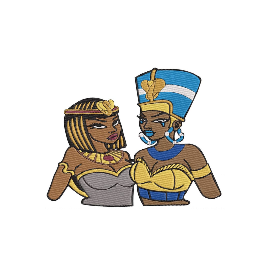 Modern Cleopatra and Nefertiti- Digital Embroidery Design - 4x4, 5x6 ...