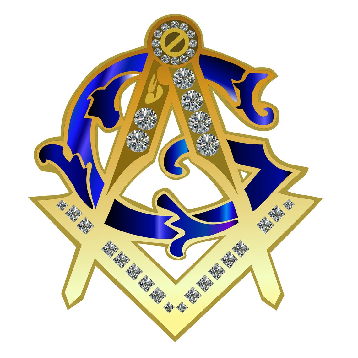 Ornate Square and Compasses - Master Mason- PH Masonry- Silhouette Cut ...