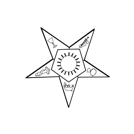 O.E.S. Associate Matron Blackwork Silhouette & Cricut Cut - Etsy