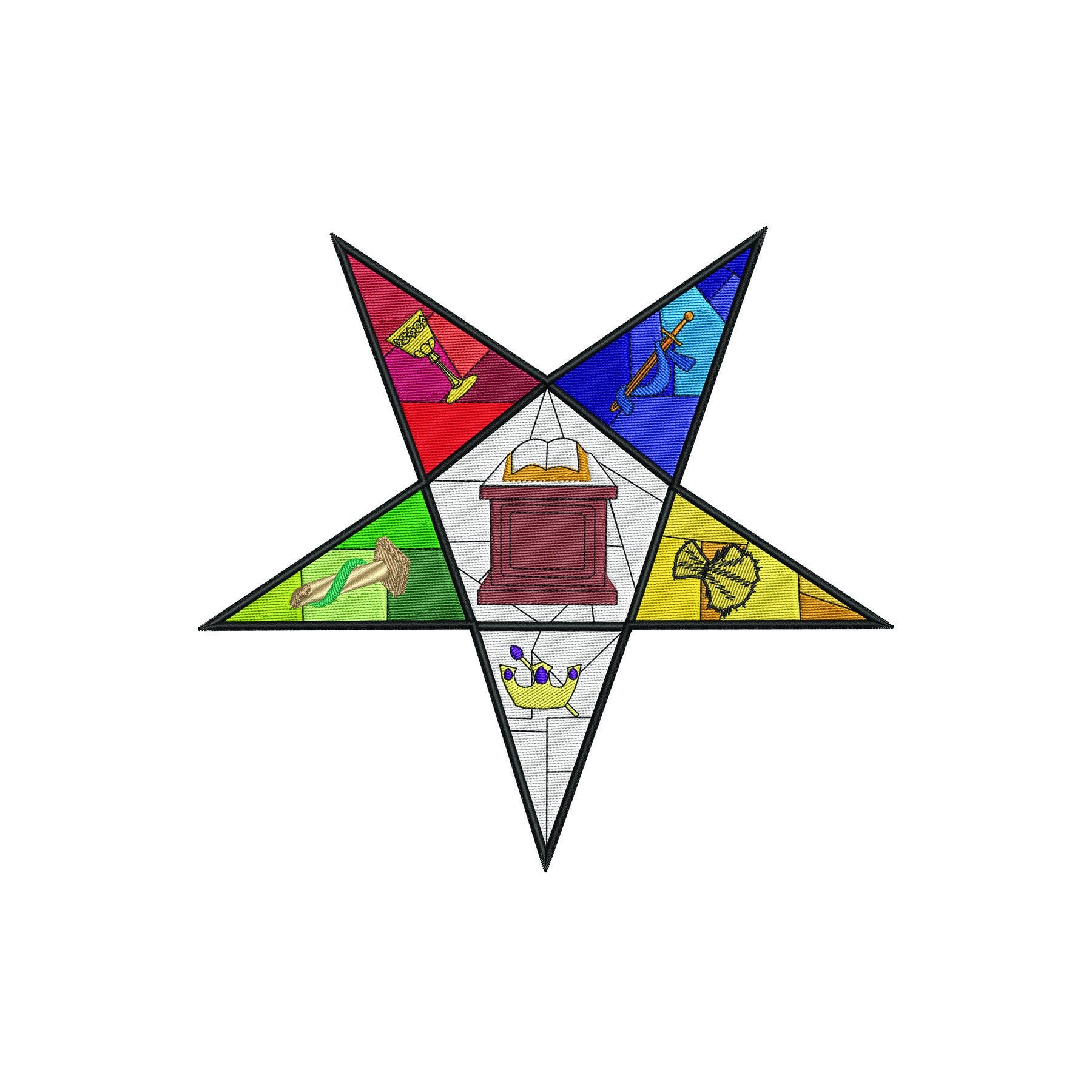PHA Order Eastern Star Emblem With Altar Stained Glass - Etsy