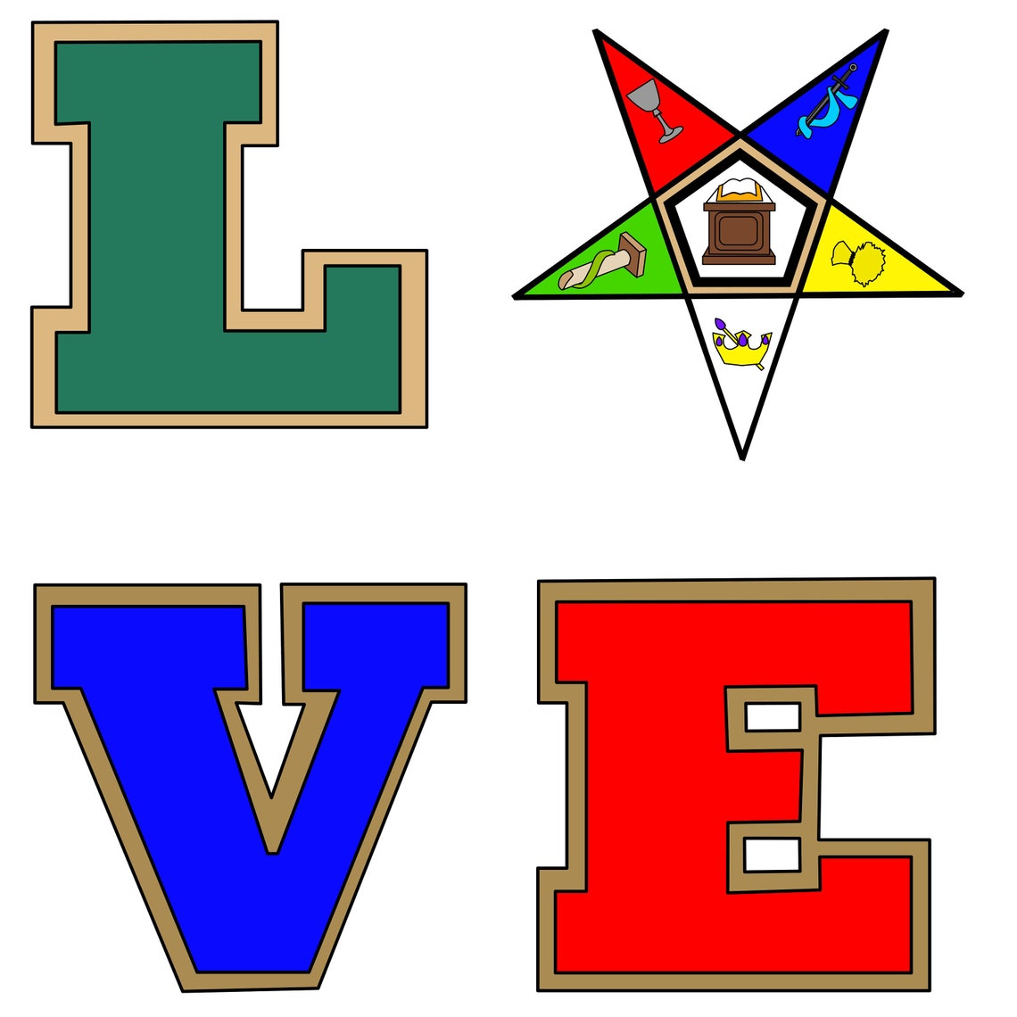 PHA OES Love Silhouette Cut Files Jpeg Svg Eps Png Gsp - Etsy