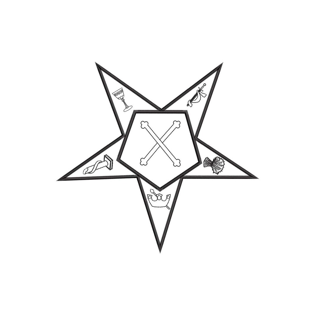 OES Associate Conductress Badge in Blackwork - Officer Designs ...
