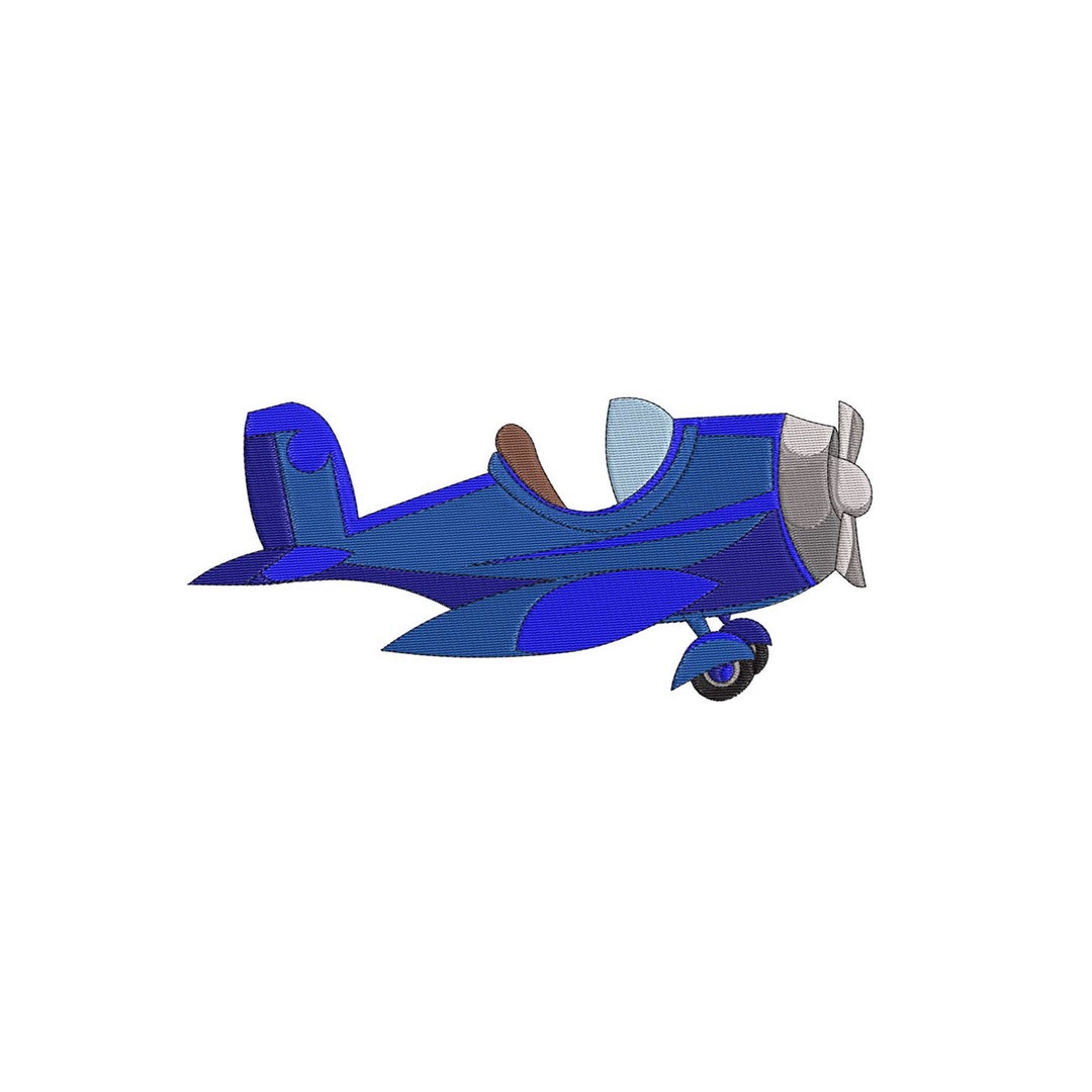 Cute Little Blue Airplane- Digital Embroidery Design - 2x3, 2x4, 3x6 ...