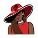 HOJ Lady in Red Hat Silhouette & Cricut Cut Files Jpeg, Svg, Eps, Png, Gsp High Resolution ...
