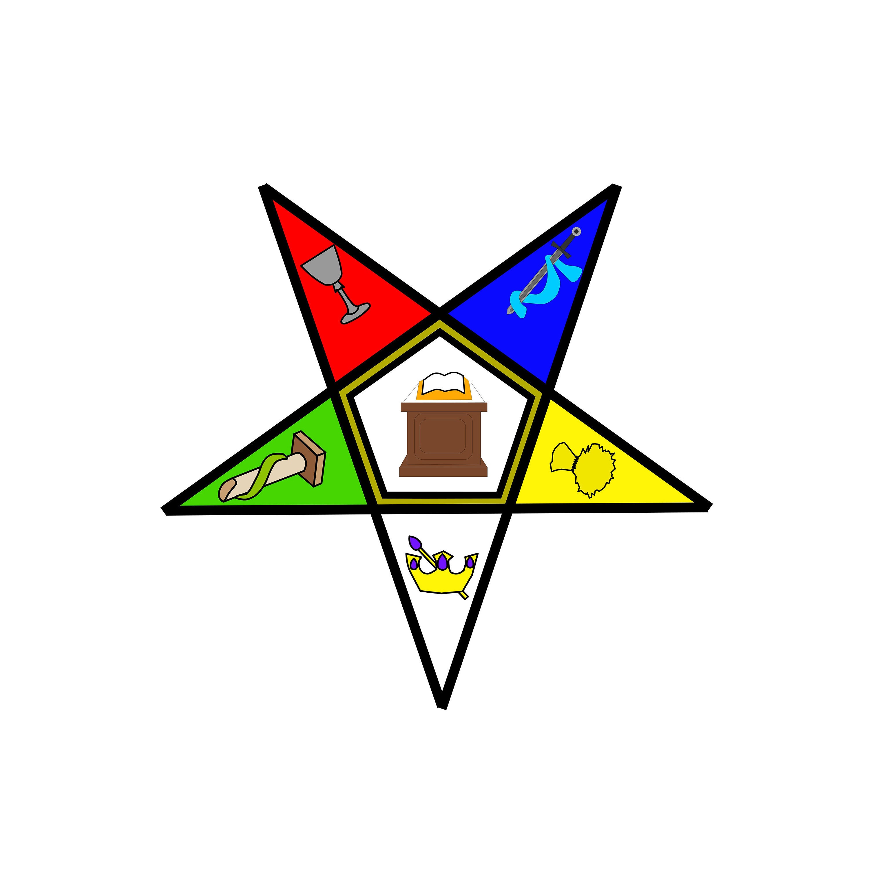 PHA O.E.S. Order of Eastern Star Emblem with Altar Silhouette | Etsy