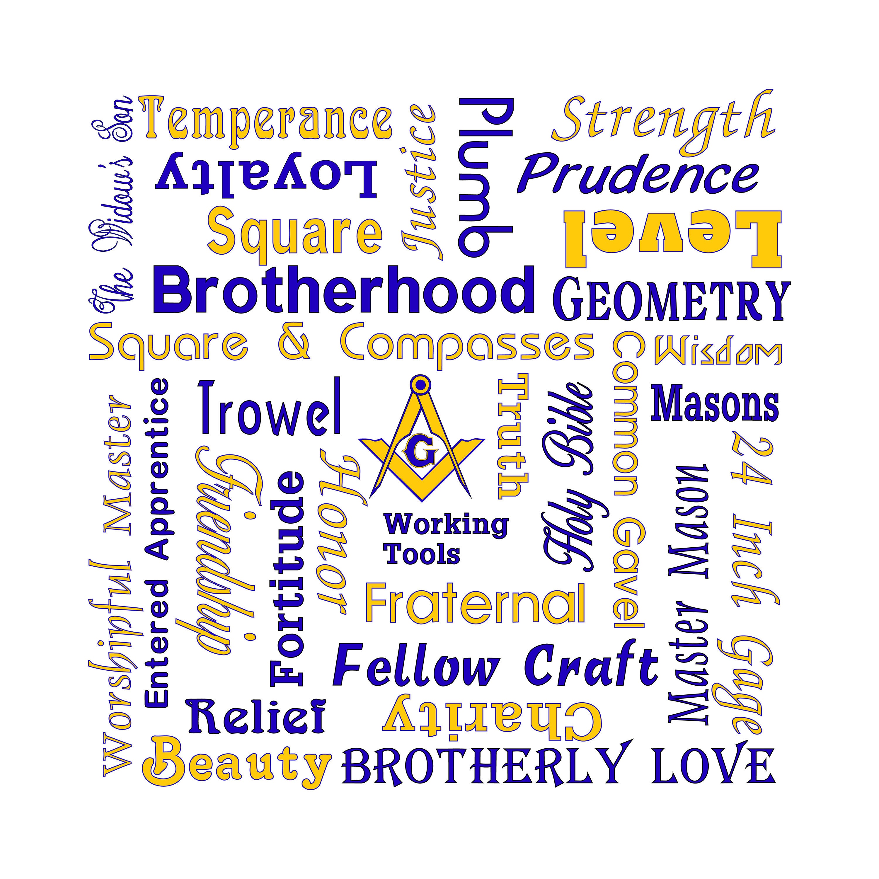 Masonic Word Square Silhouette & Cricut Cut Files Jpeg - Etsy