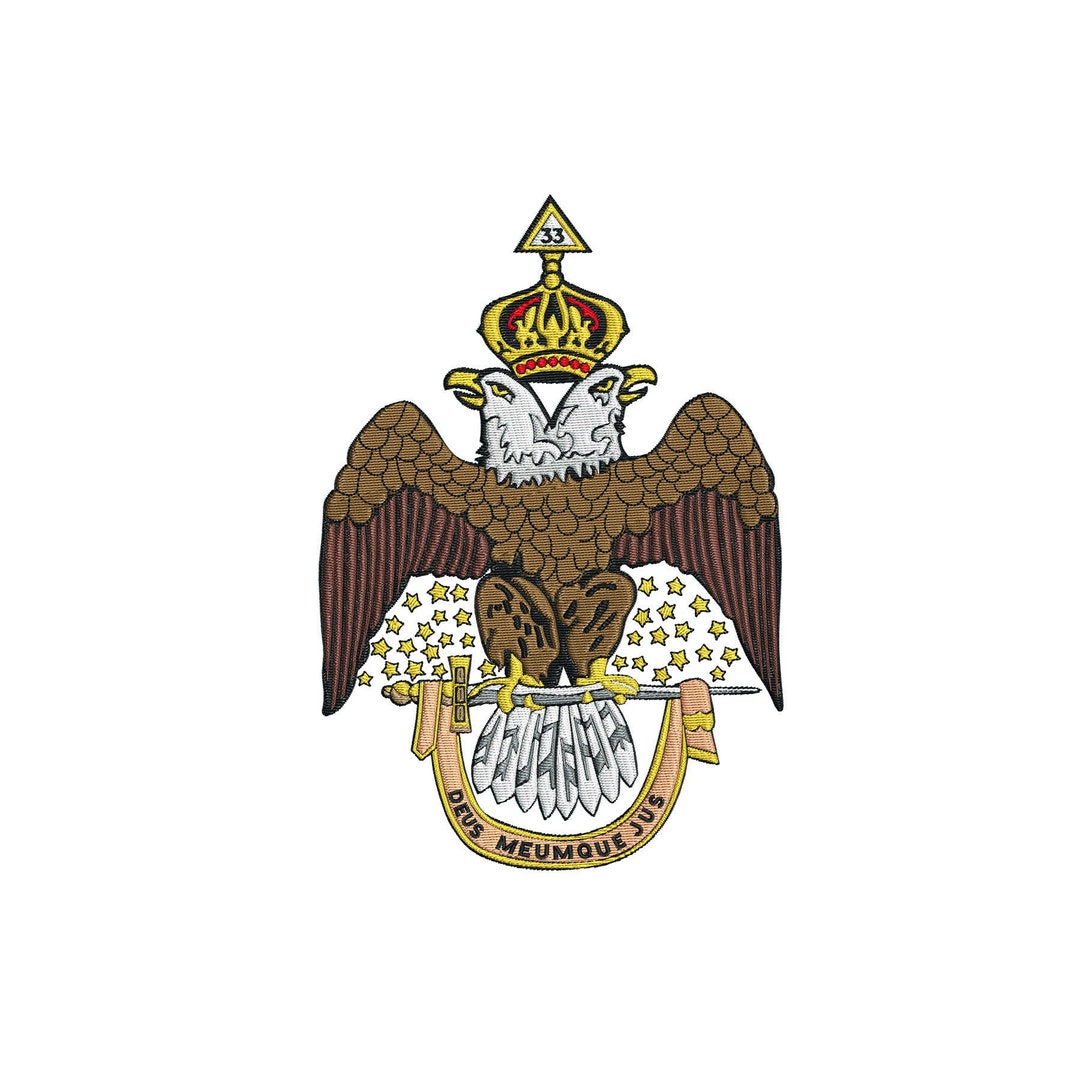 33 Degree Mason Double Eagle - Scottish Rite - Emblem Embroidery Design ...