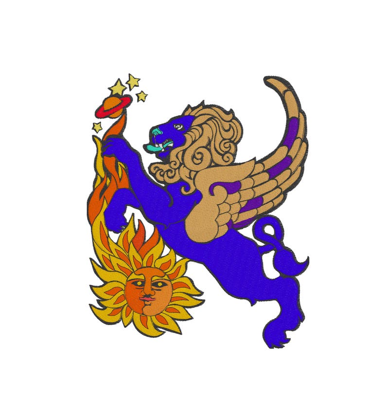 Art Deco Leo Design Zodiac Sign Embroidery Design the - Etsy