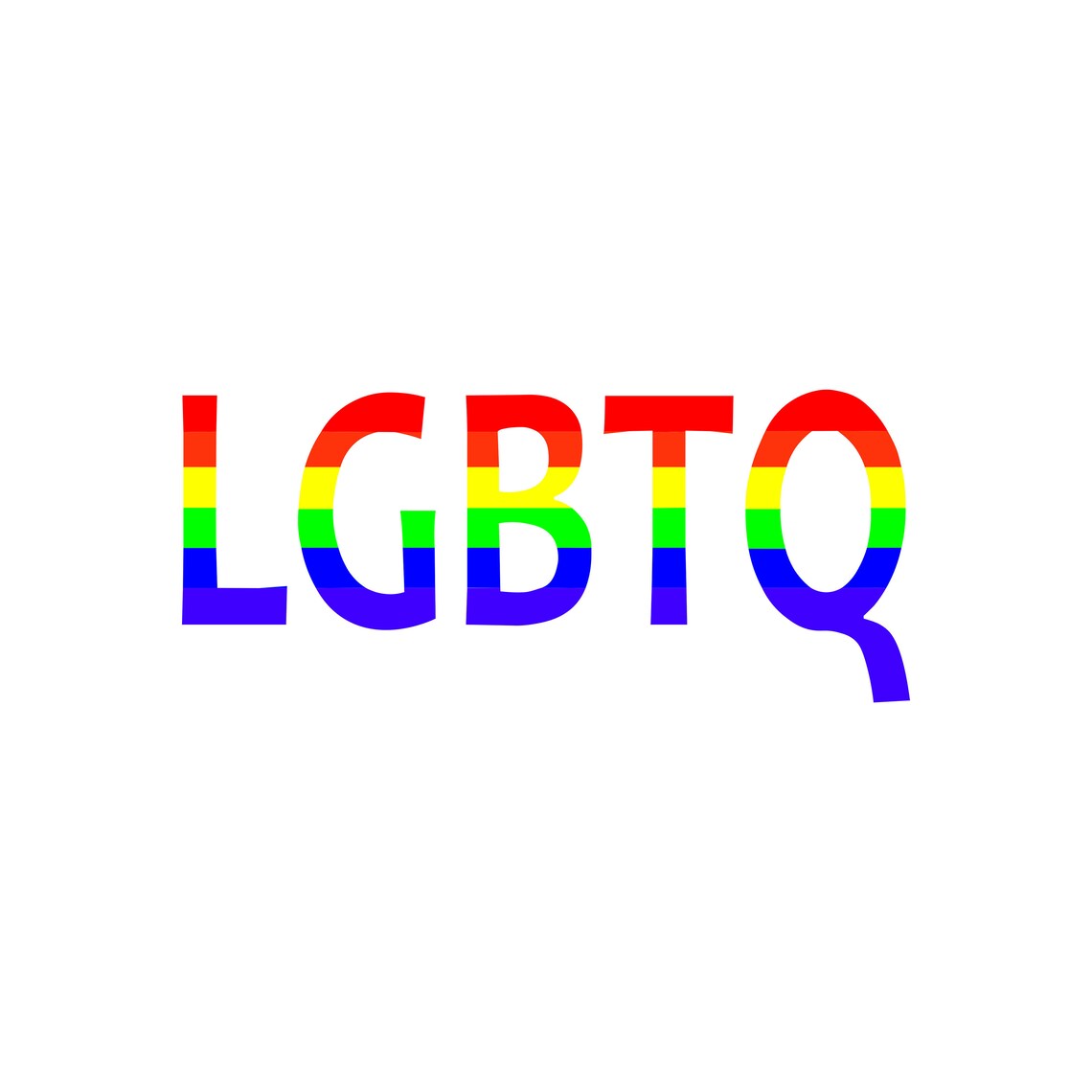 LGBTQ Rainbow Letters Both Outlined and Un-outlined | Etsy