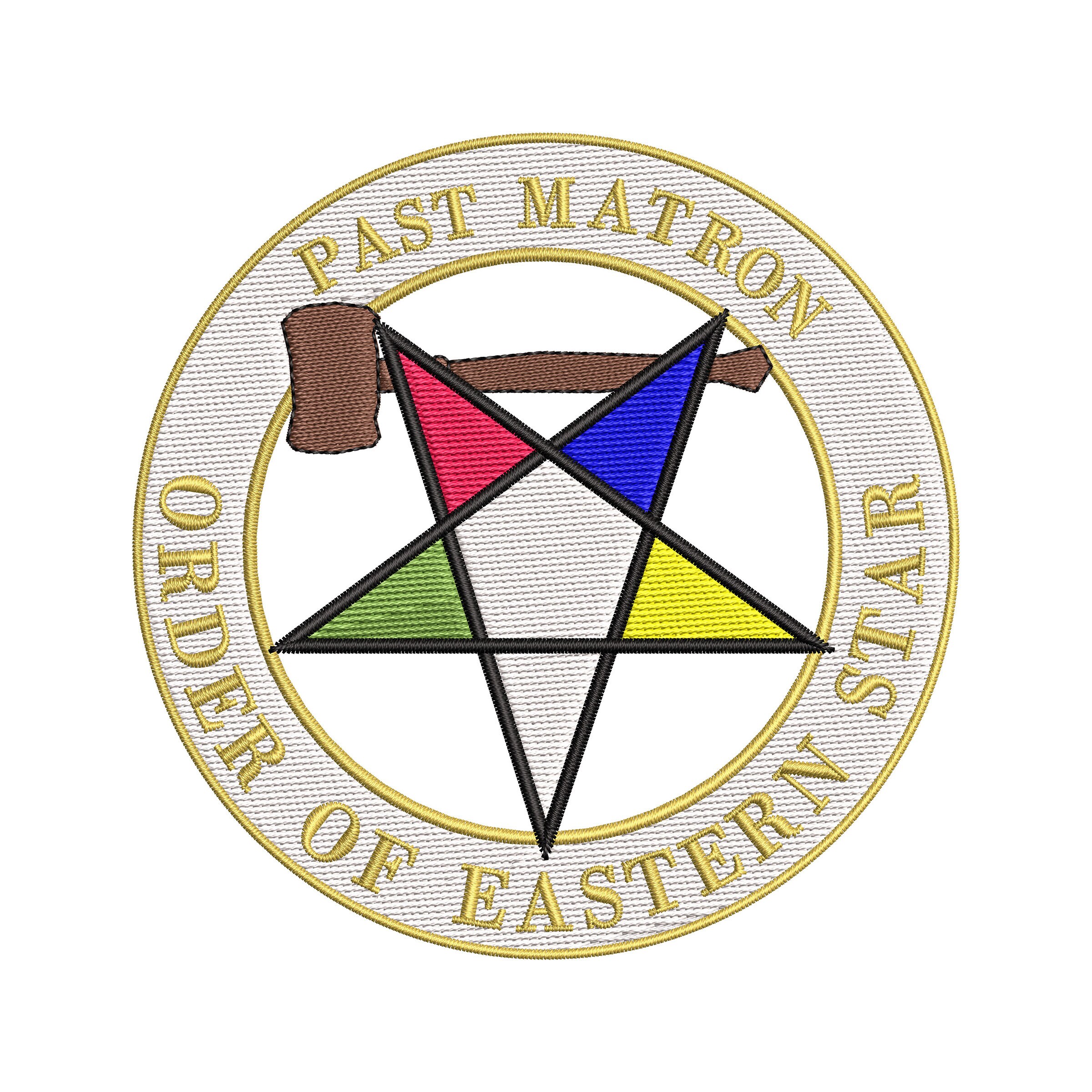 PHA OES Past Worthy Matron raised text Embroidery Design | Etsy