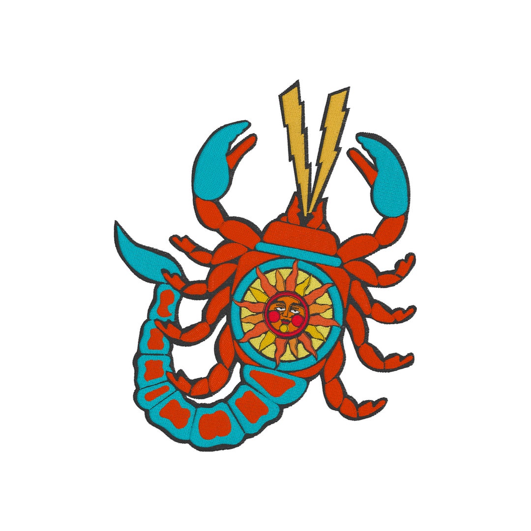 Art Deco Scorpio Design - Zodiac Sign - Embroidery Design - the ...