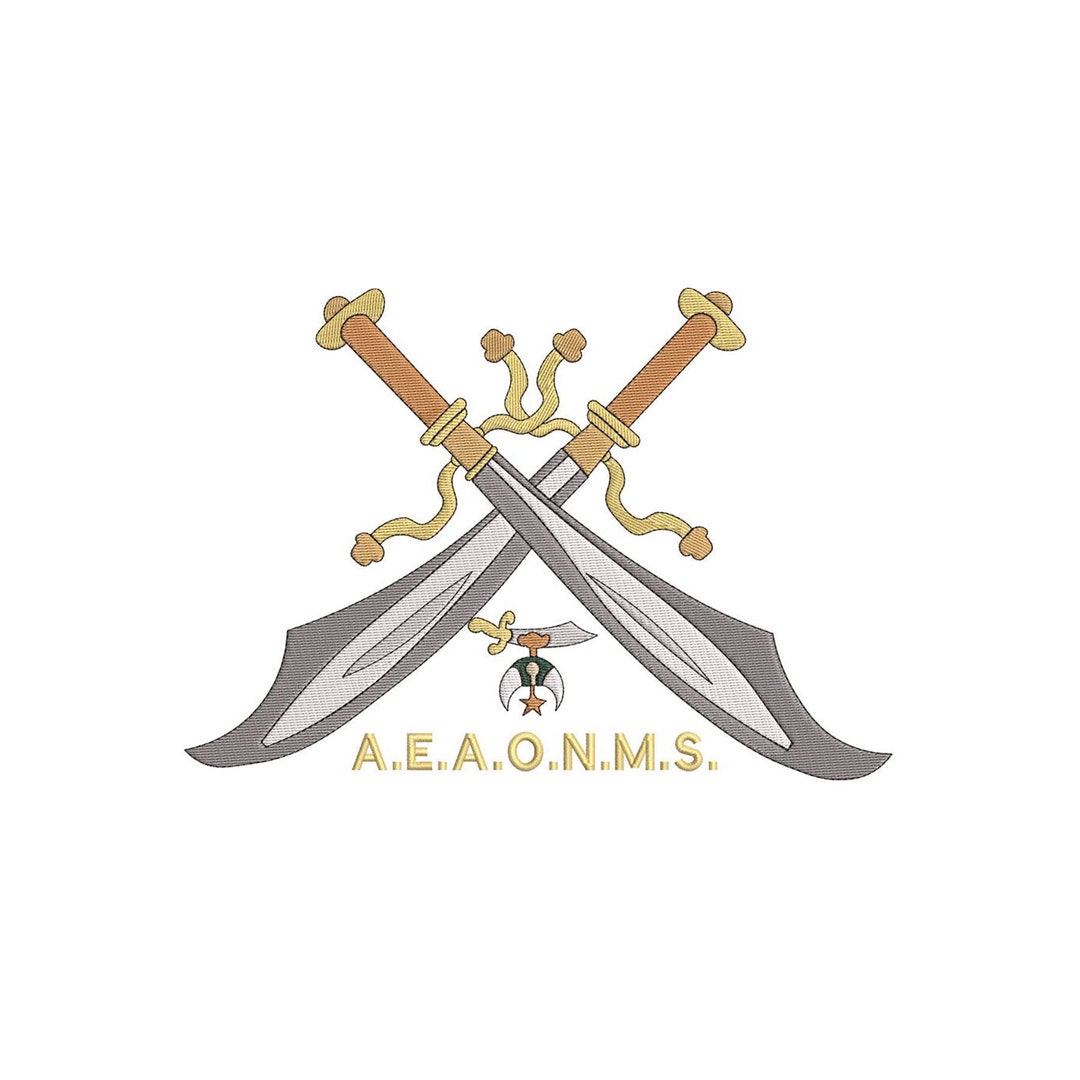 Shrine Crossed Swords- Embroidery Design - 2x2, 2.5x2.5, 3x3, 3x4, 5x6 ...
