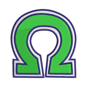 Greek Letters Omega- Digital Machine Embroidery Design - 2.5x2.5, 3x3 ...