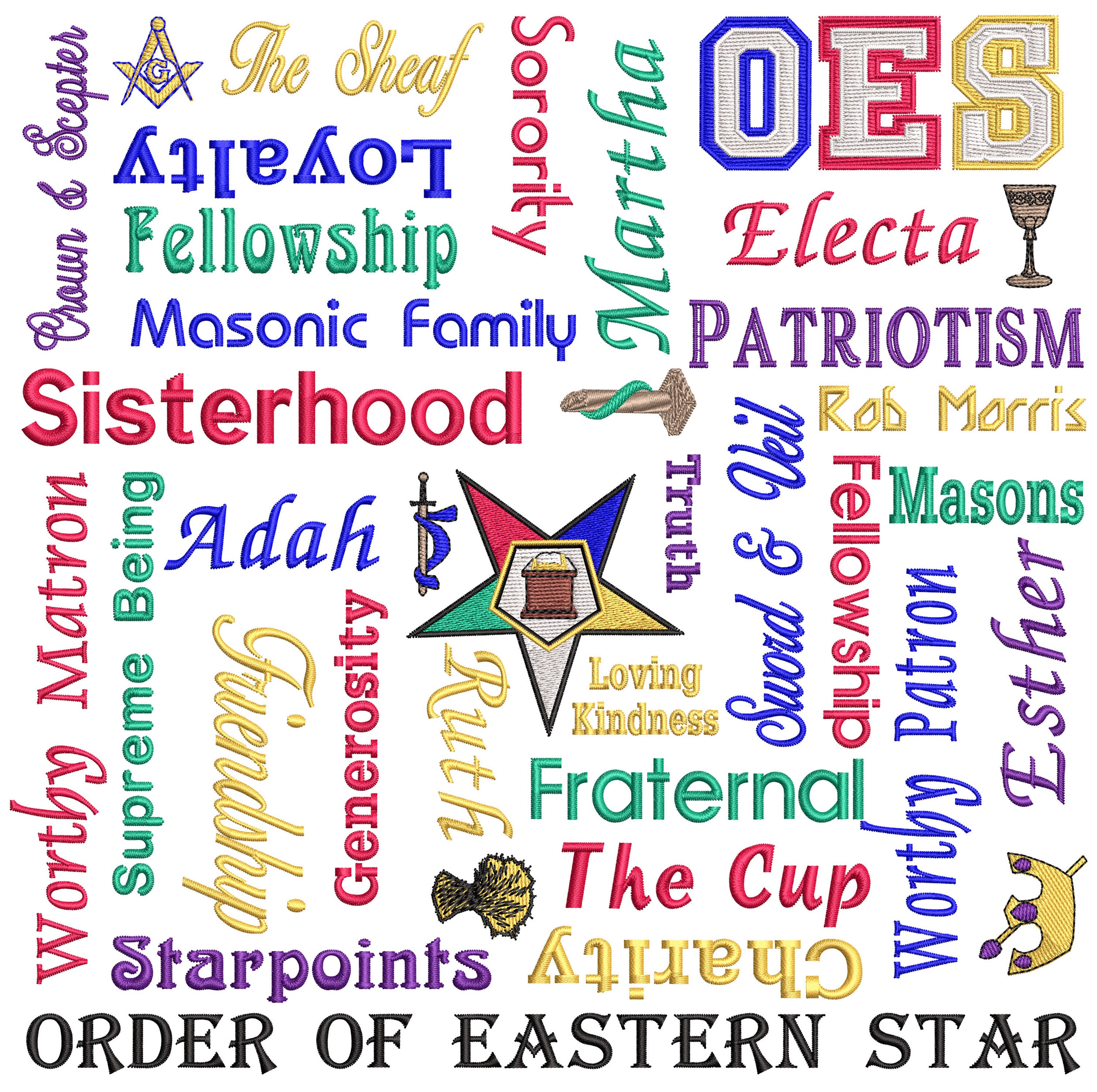 OES Word Square Order of Eastern Star Eastern Star | Etsy