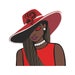 HOJ Lady in Red Hat - Digital Machine Embroidery Design - 4x4, 5x5, 6x6 ...
