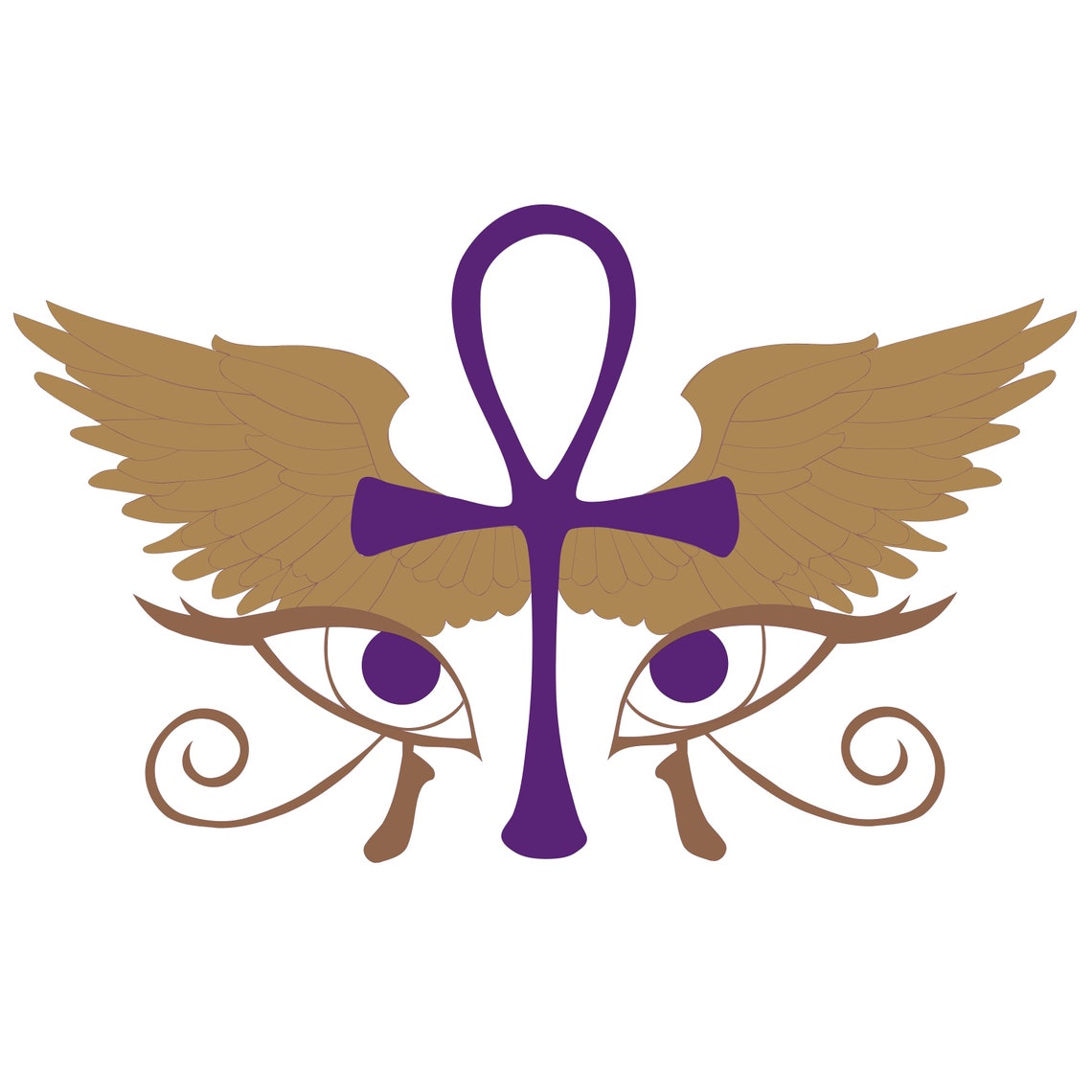 Winged Ankh With Eyes Silhouette and Cricut Cut Files Jpeg - Etsy