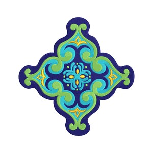 Blue Mexican Diamond - Digital Machine Embroidery Design - 3x3, 4x4 ...