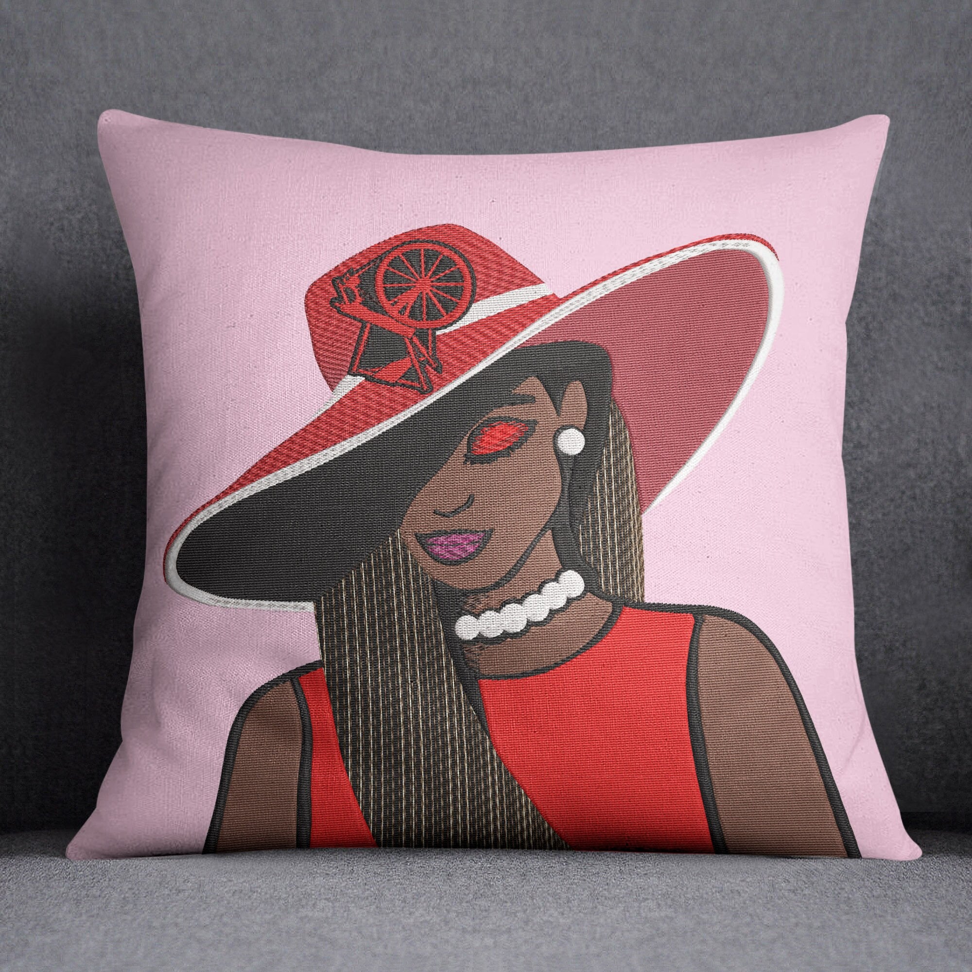 HOJ Lady in Red Hat Digital Machine Embroidery Design 4x4 - Etsy