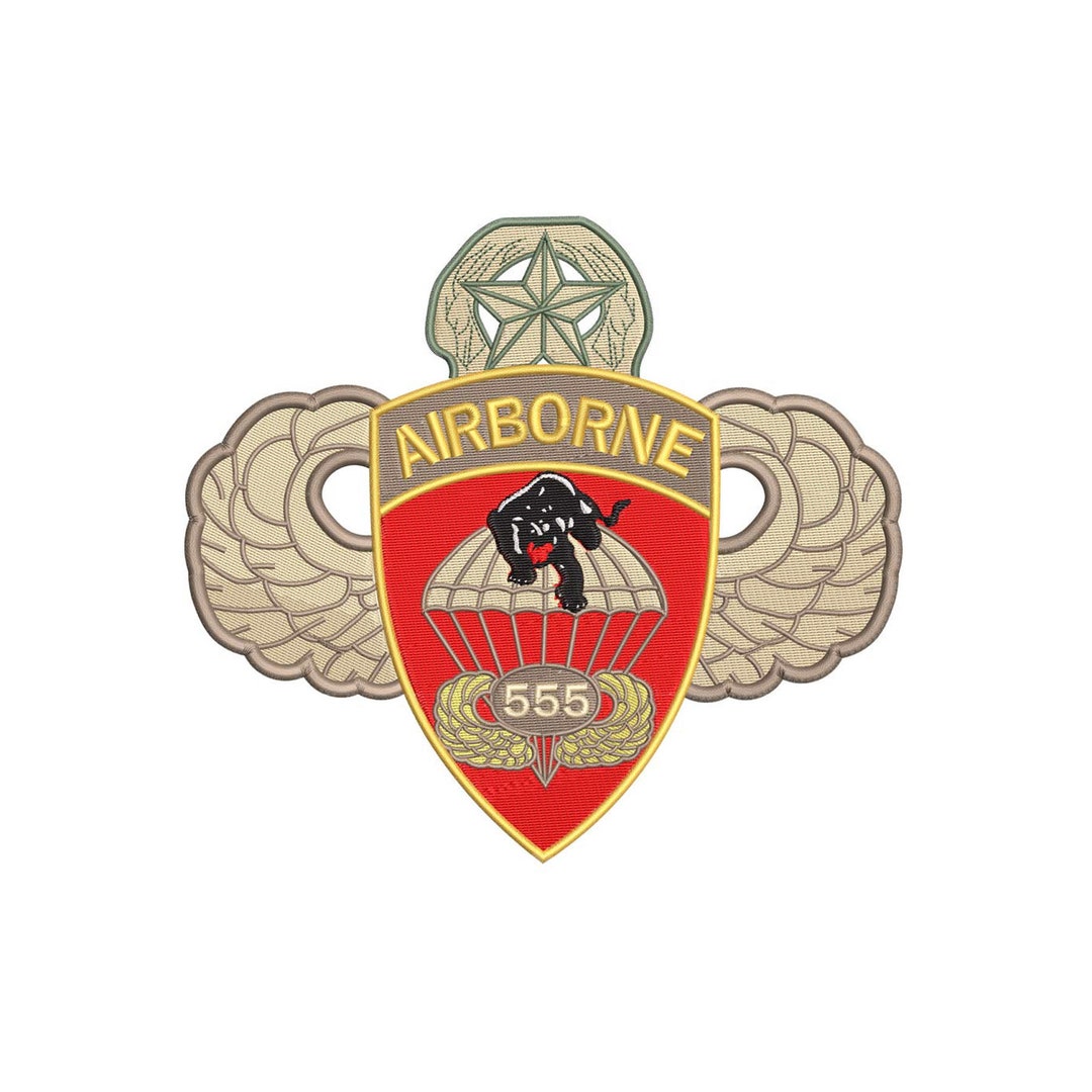 Airborne 555th Parachute Infantry Battalion Emblem - Digital Embroidery ...
