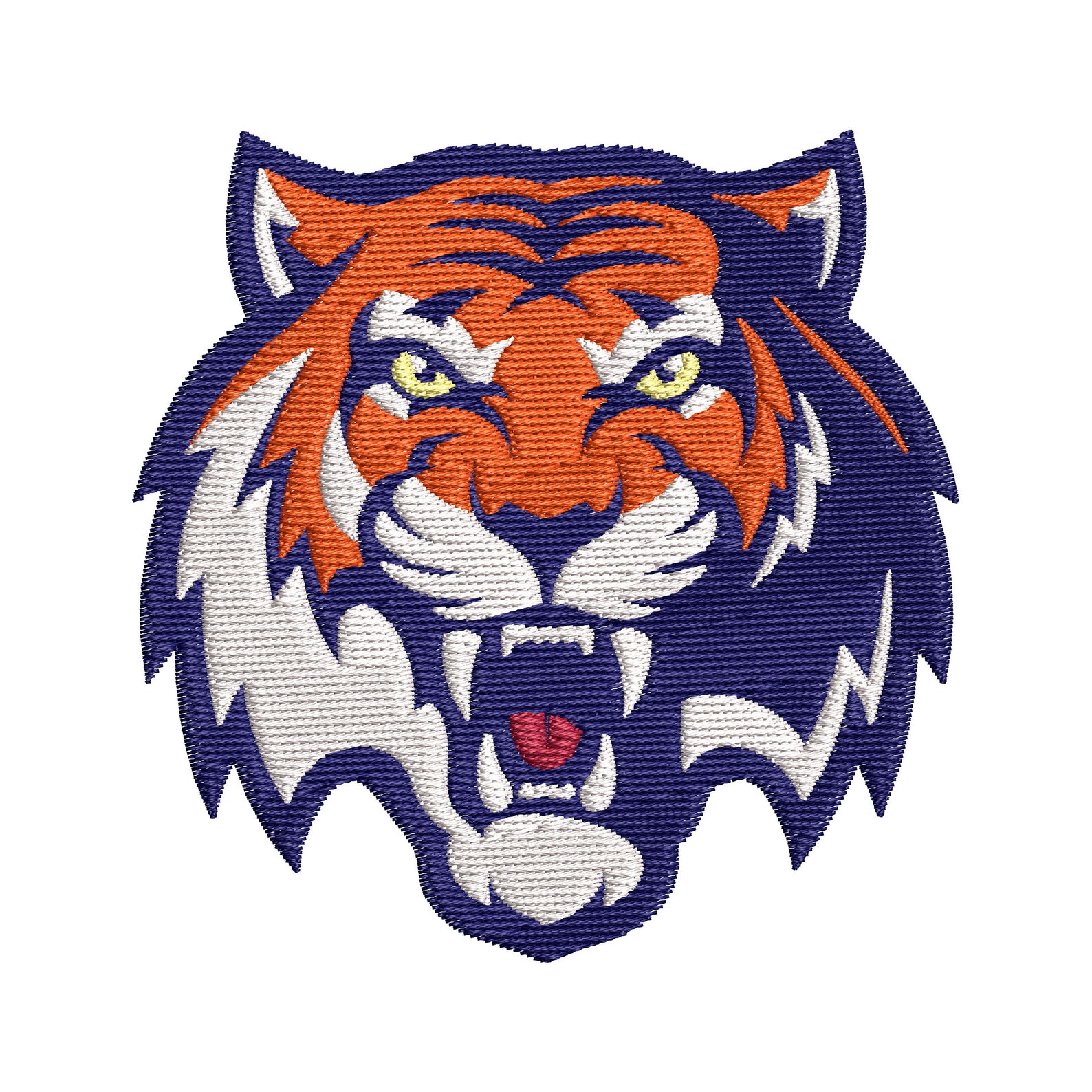 Tiger (full Face) Mascot - Digital Machine Embroidery Design - 3.5x3.5 ...