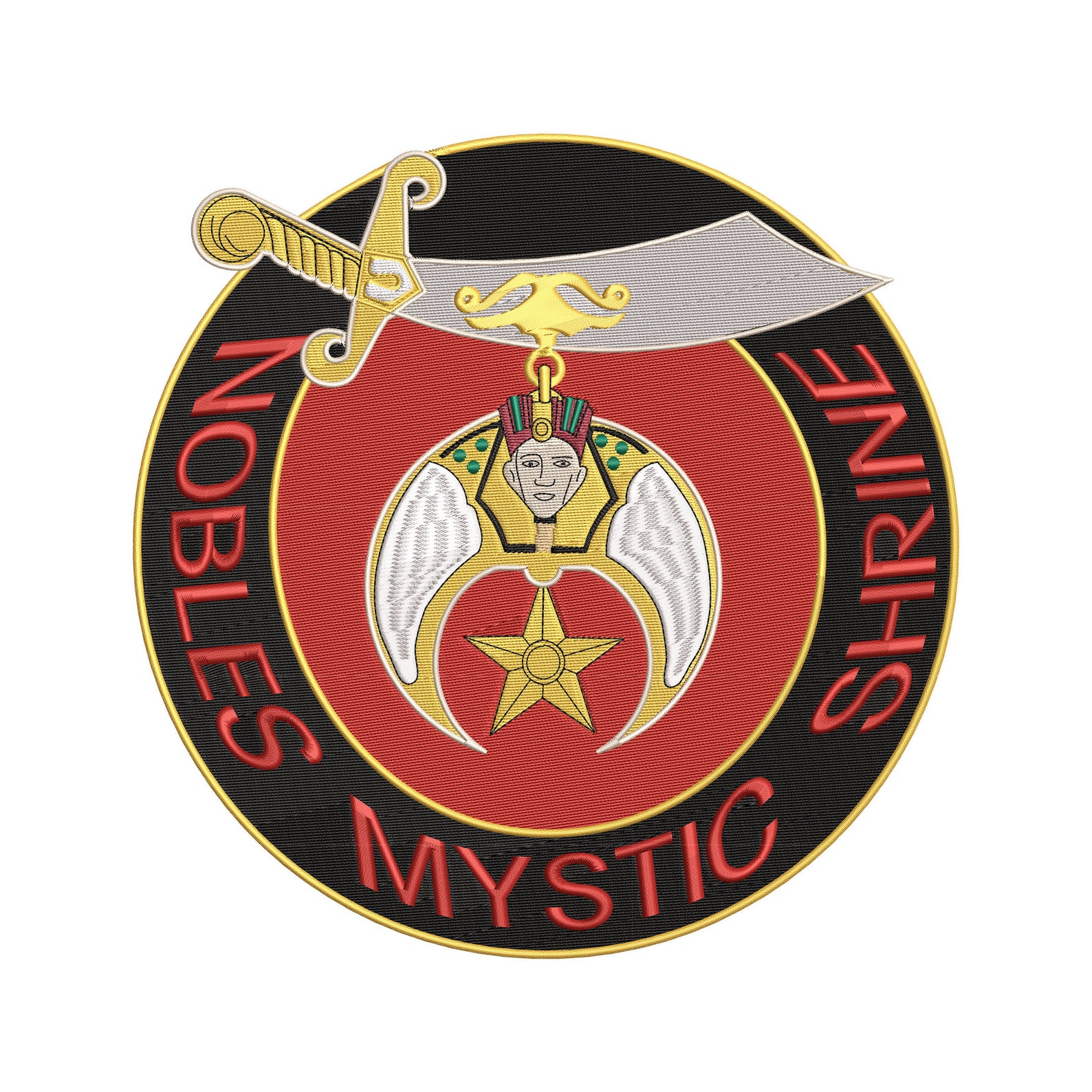 Shrine Patch With Star - Digital Machine Embroidery Design - 4x4, 5x5 ...