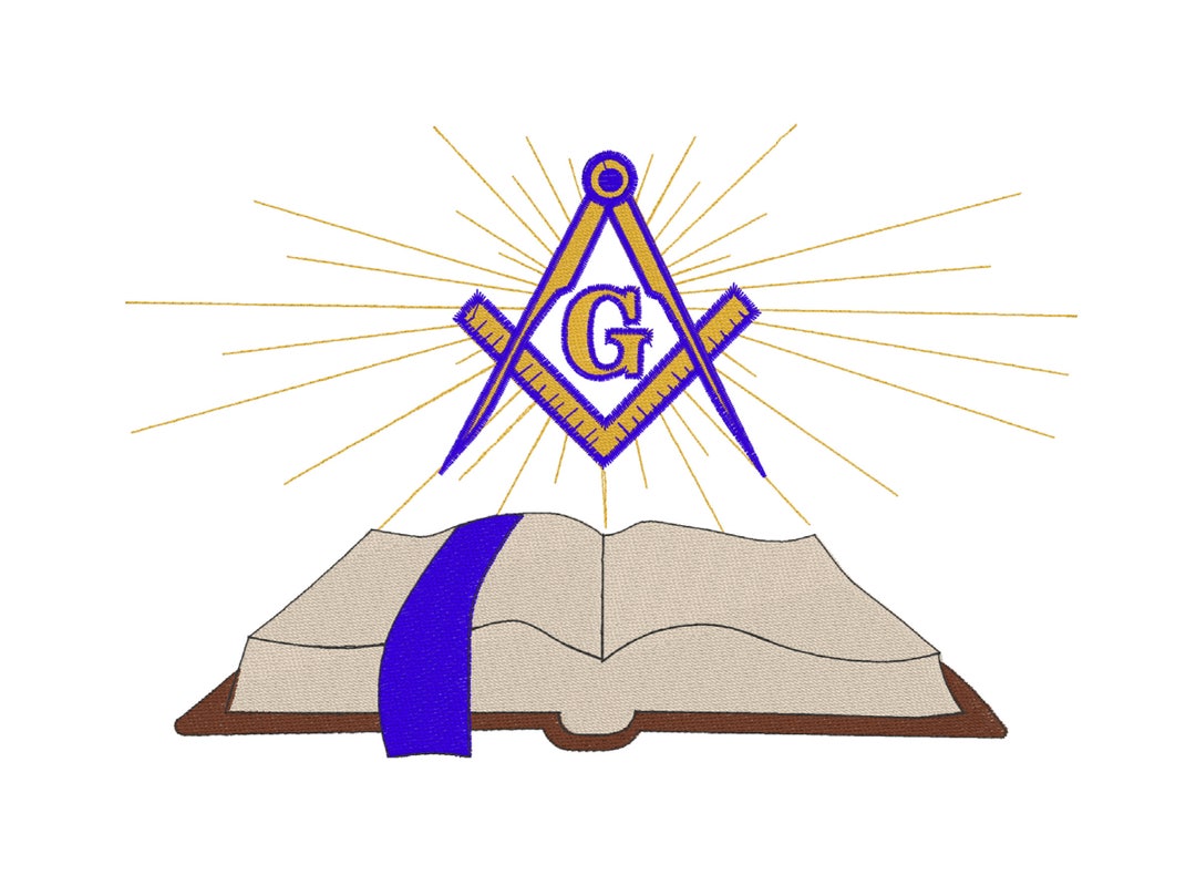 Master Mason Radiant Square And Compasses With Bible 3x4 4x6 And 6x8 Embroidery Design Digital