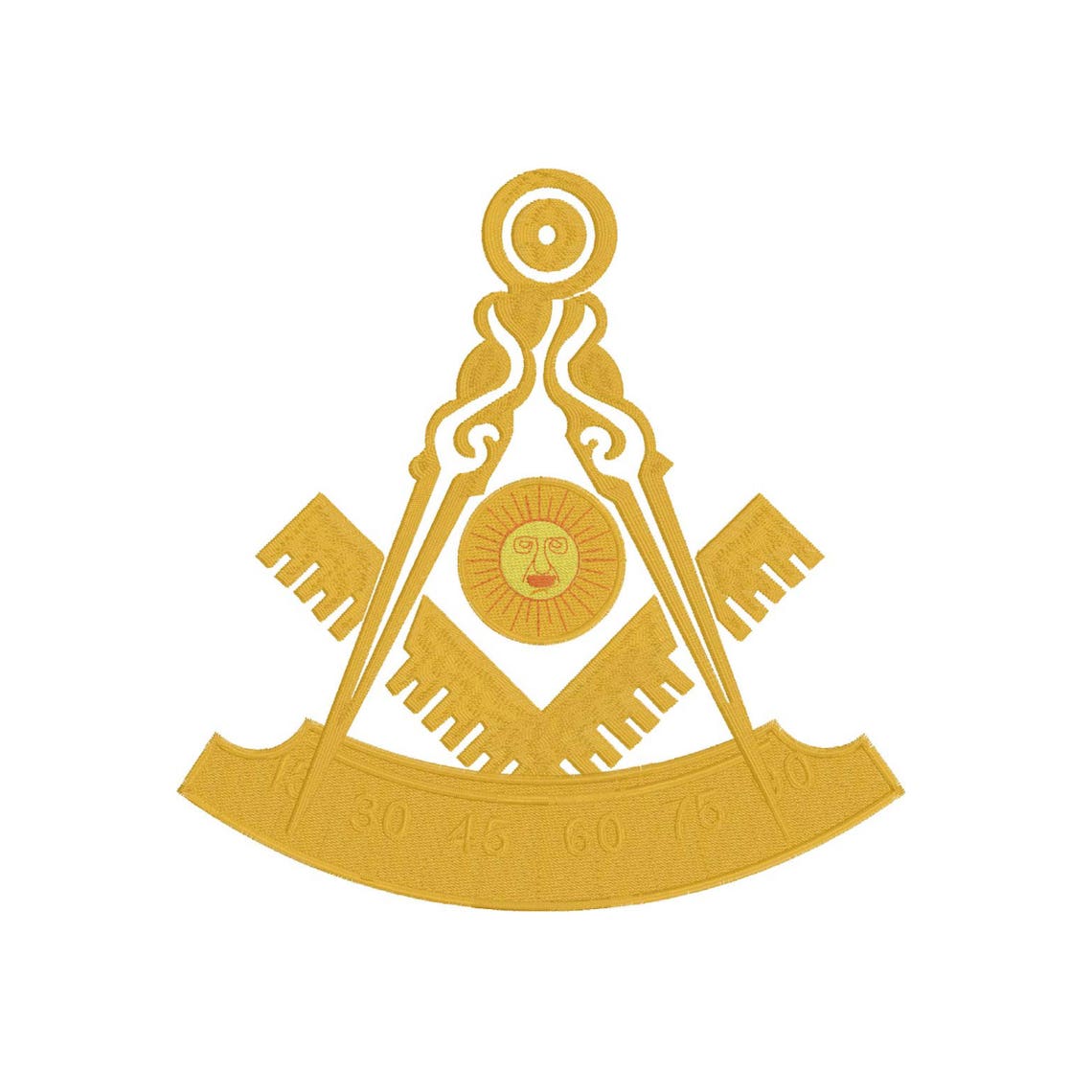 Past Master Emblem- Square and Compasses With the Rocker - 3x4, 4x4 ...