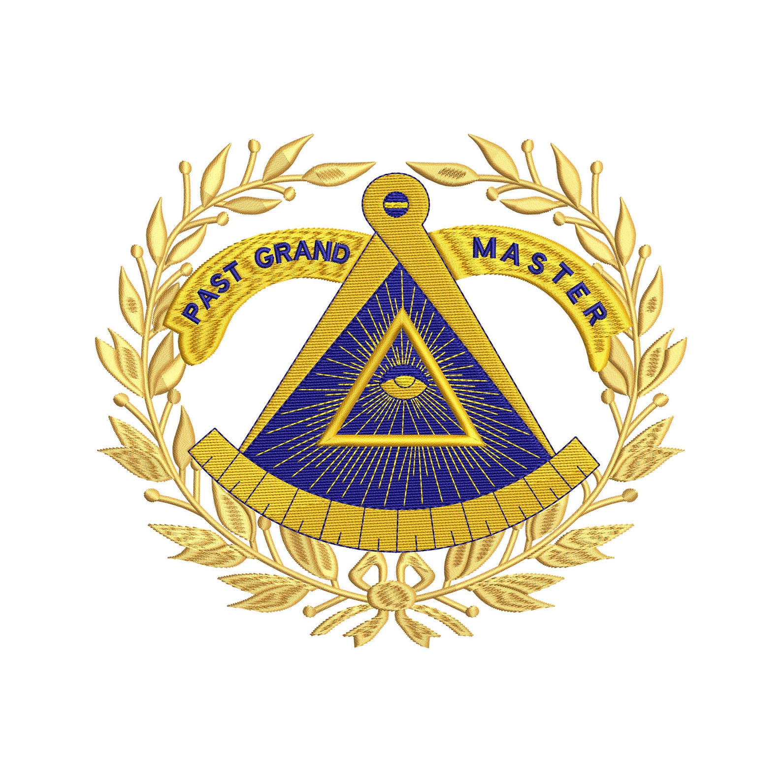 Past Grand Master Badge- Digital Machine Embroidery Design - 4x4, 5x5 ...