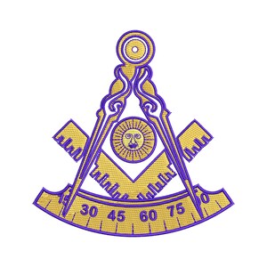 Past Master Emblem - Digital Machine Embroidery File - 3x3, 4x4, 5x5 ...