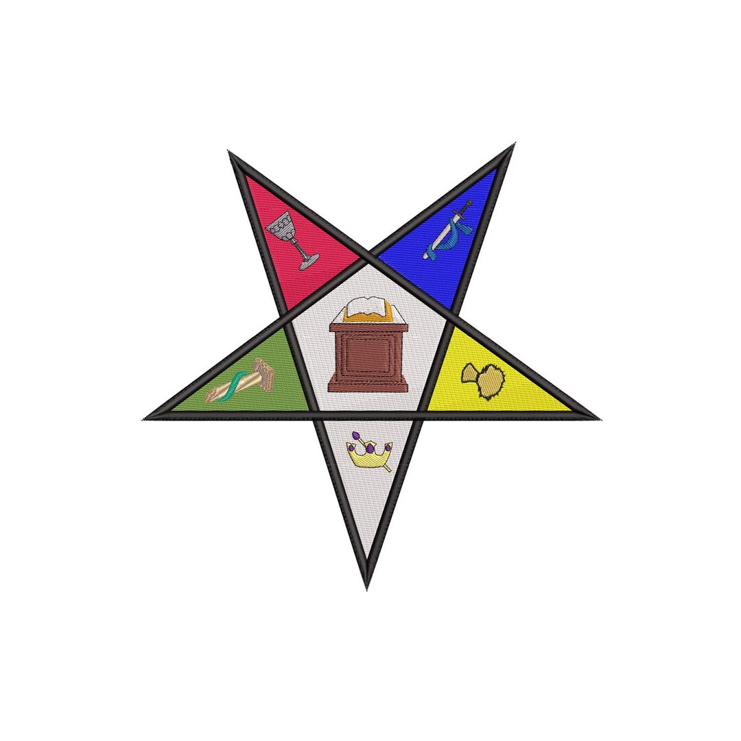 Eastern Star Signet - Embroidery Design Digital File - 3x3, 4x4, 6x6 ...