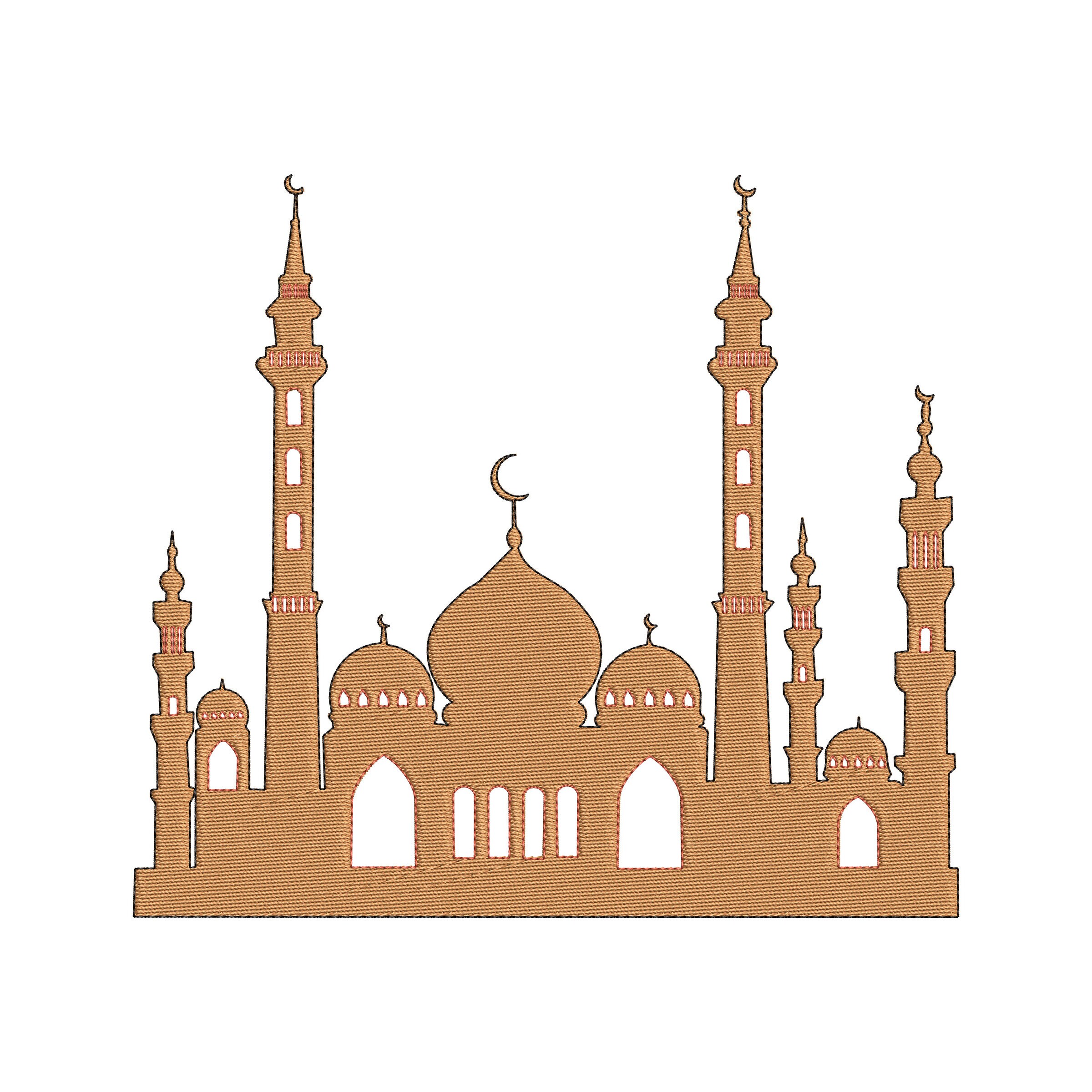 Mosque Filled - Islamic Temple - Digital Machine Embroidery Design ...