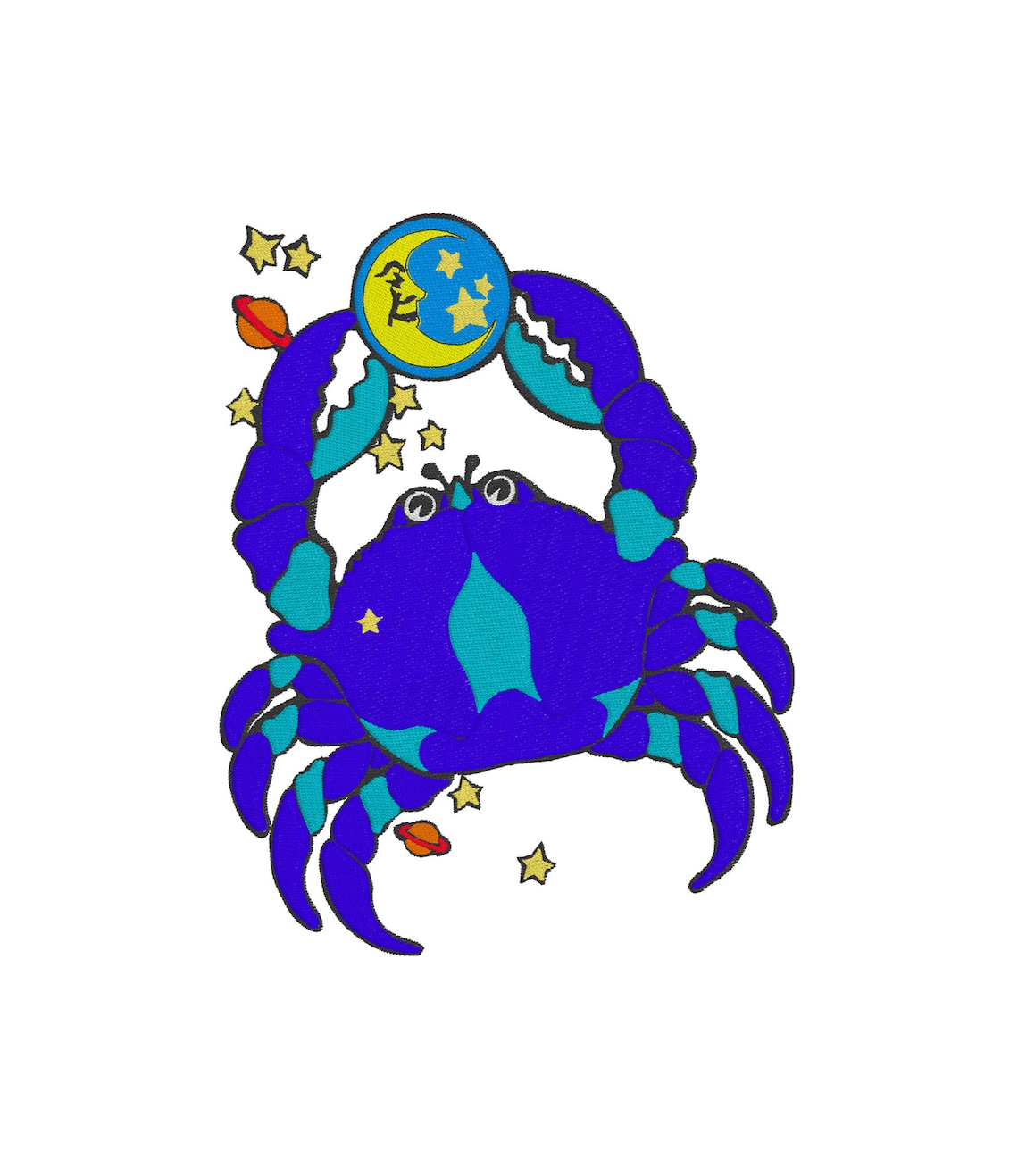 Art Deco Cancer Design - Zodiac Sign - Embroidery Design - the Crab ...