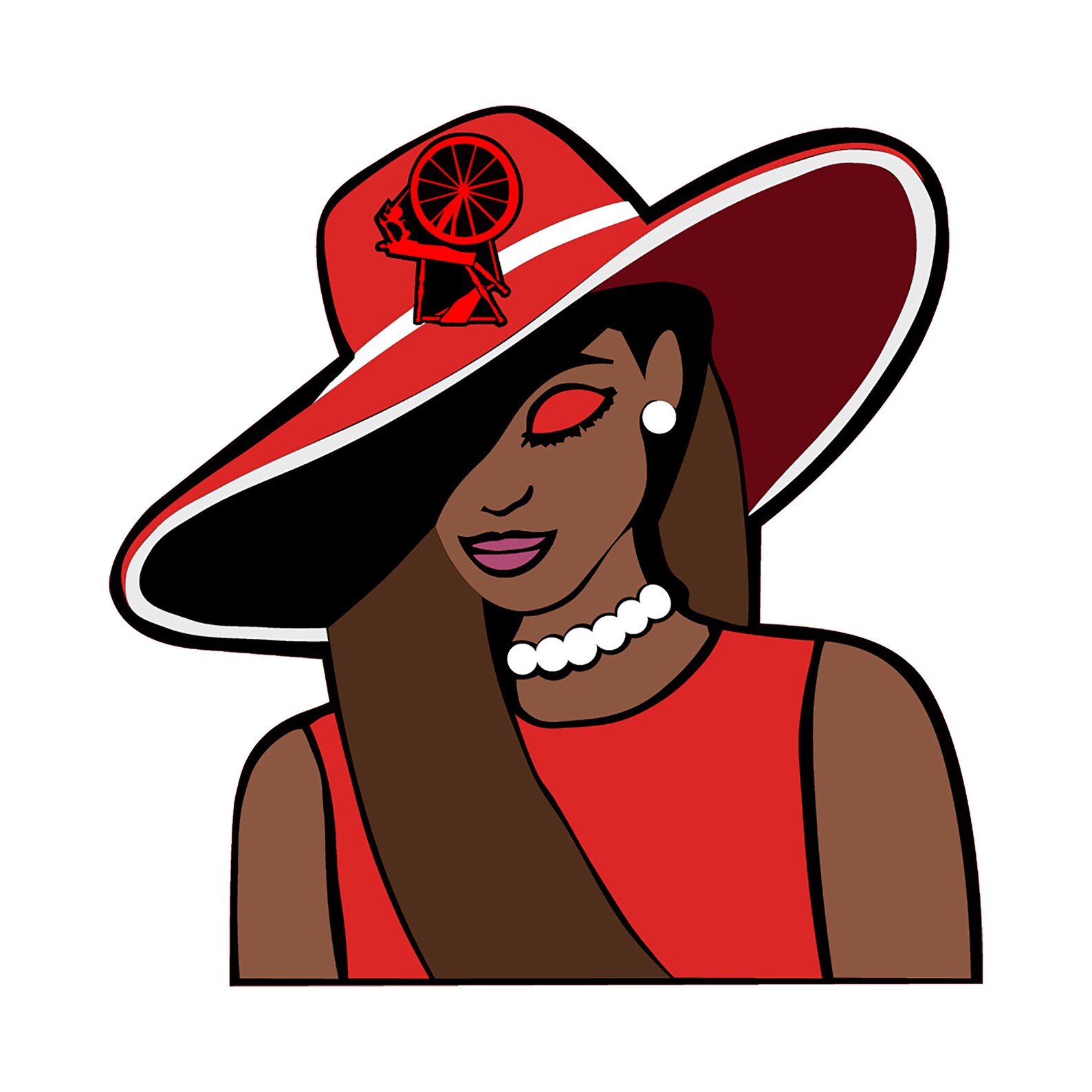 HOJ Lady in Red Hat Silhouette & Cricut Cut Files Jpeg - Etsy
