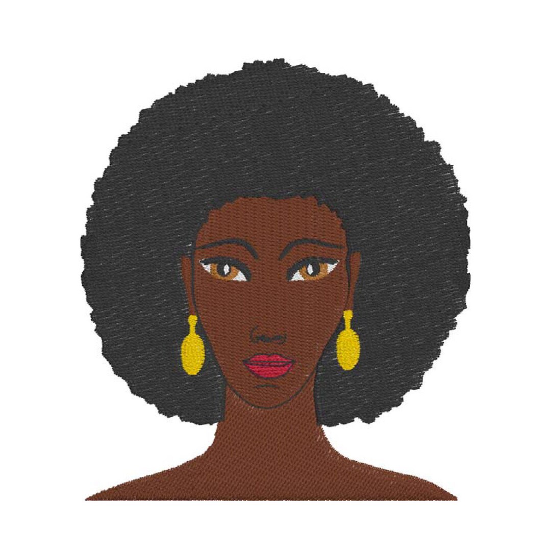 African American Woman- Embroidery Design - 2x3, 4x4, 7x8 - Etsy